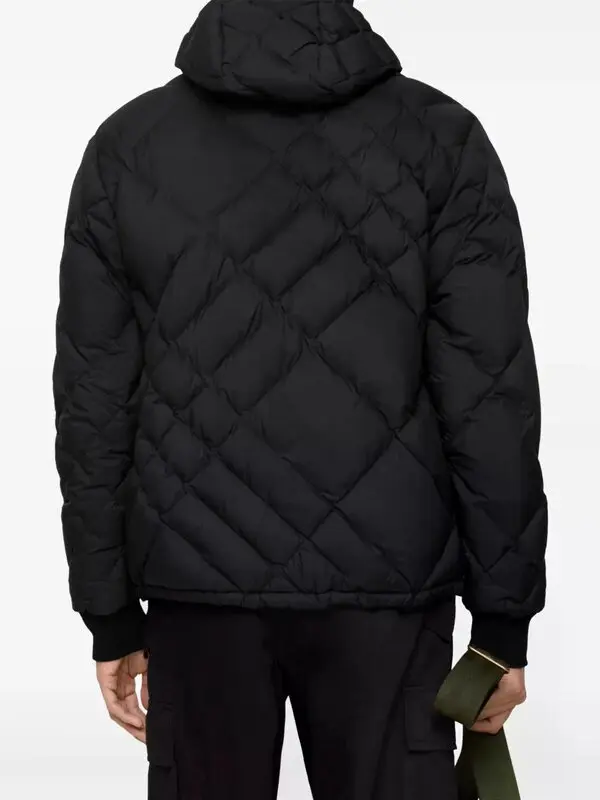 Burberry Hooded Quilted Down Jacket - Black