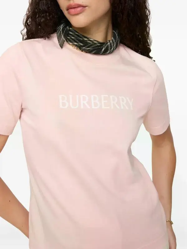 Burberry Logo-print Cotton T-shirt - Pink