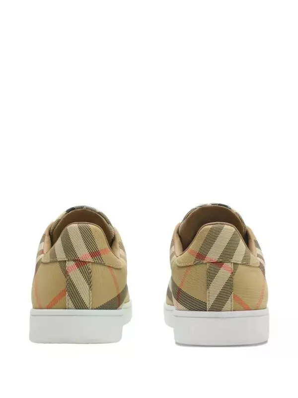 Burberry Checked Nylon Blend Lace-up Sneakers