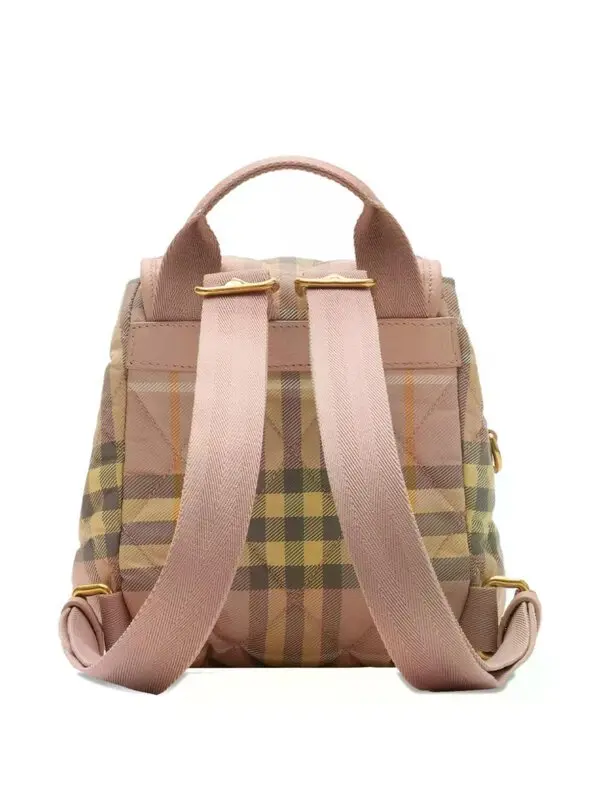 Burberry Horseshoe Quilted Check Mini Backpack - Pink