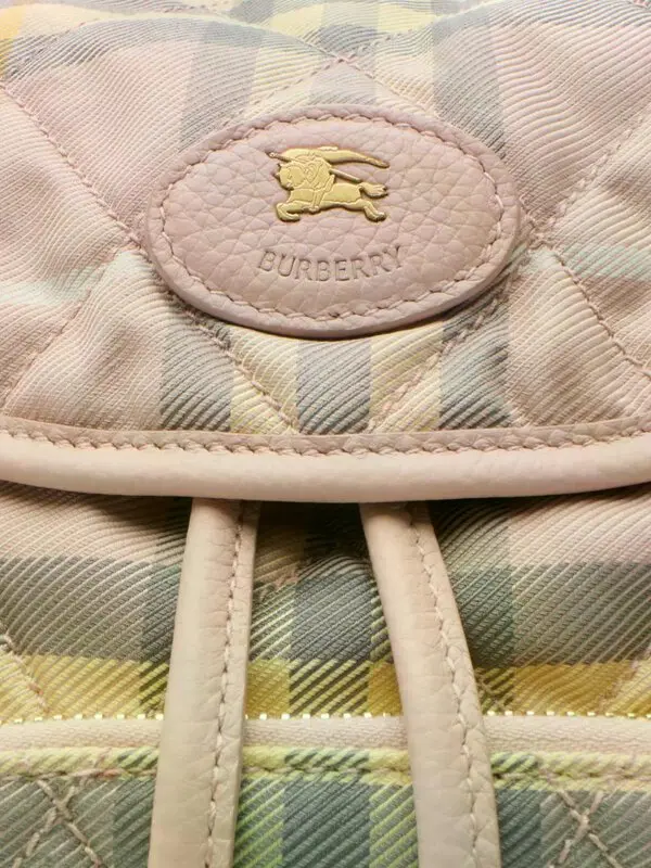 Burberry Horseshoe Quilted Check Mini Backpack - Pink