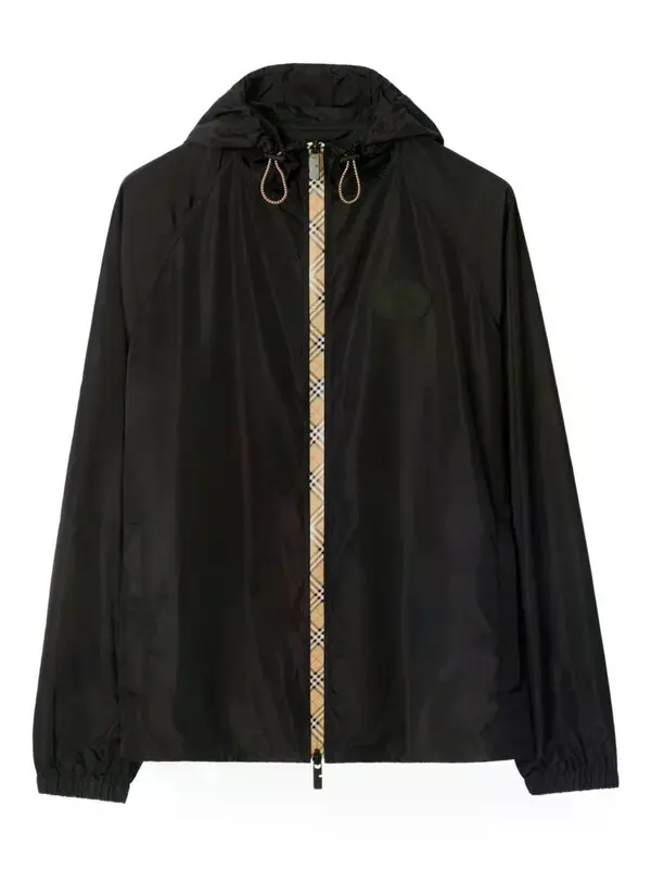 Burberry Check Detail Hooded Jacket