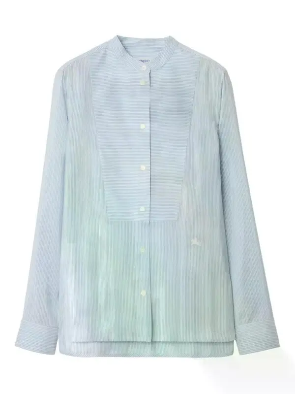 Burberry Striped-embroidered Silk Shirt