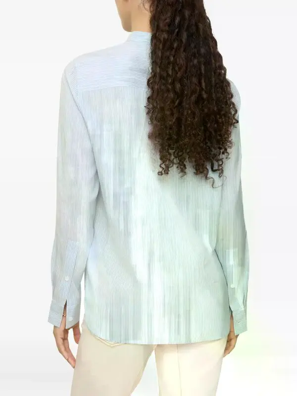 Burberry Striped-embroidered Silk Shirt