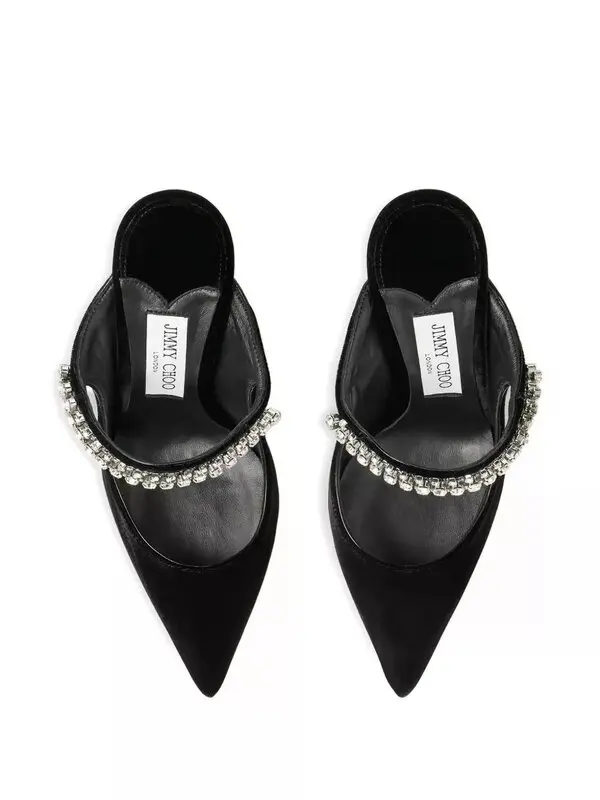 JIMMY CHOO Bing 100 Crystal-embellished Heeled Mules - Black