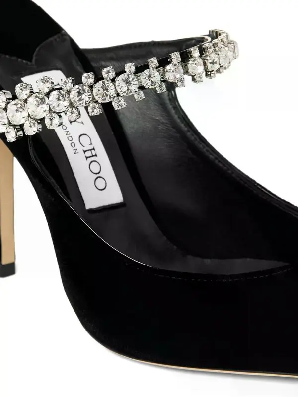 JIMMY CHOO Bing 100 Crystal-embellished Heeled Mules - Black