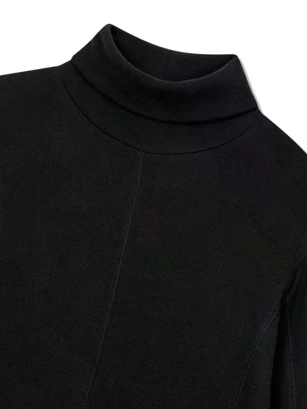 STUDIO TOMBOY Long-sleeve Turtleneck Top With Fleece Lining - Black