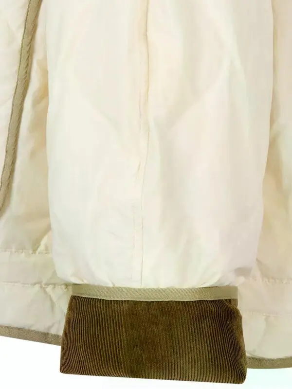 STUDIO TOMBOY Quilted Jacket With Corduroy Collar - Neutrals