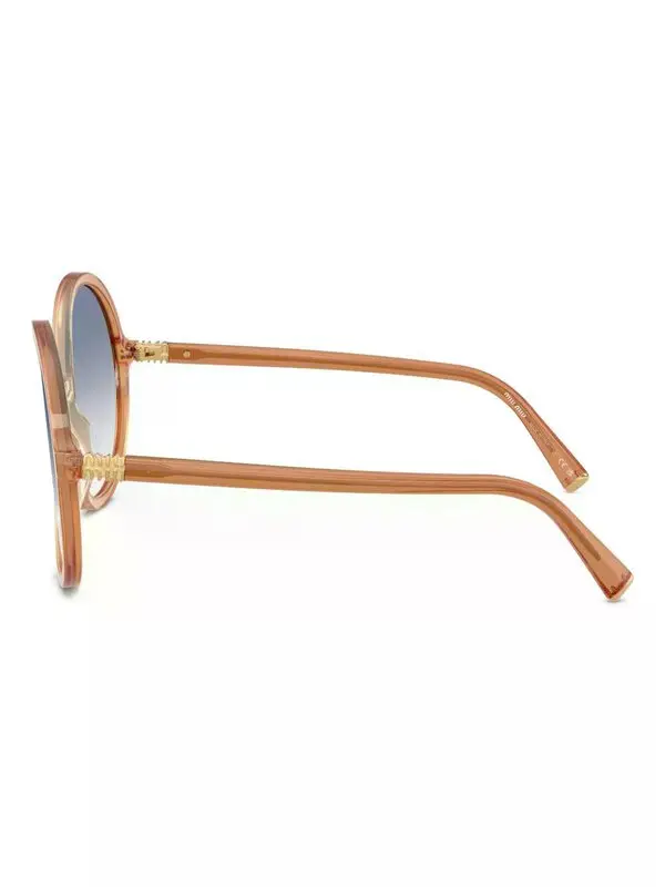 Miu Miu Round-frame Sunglasses - Neutrals