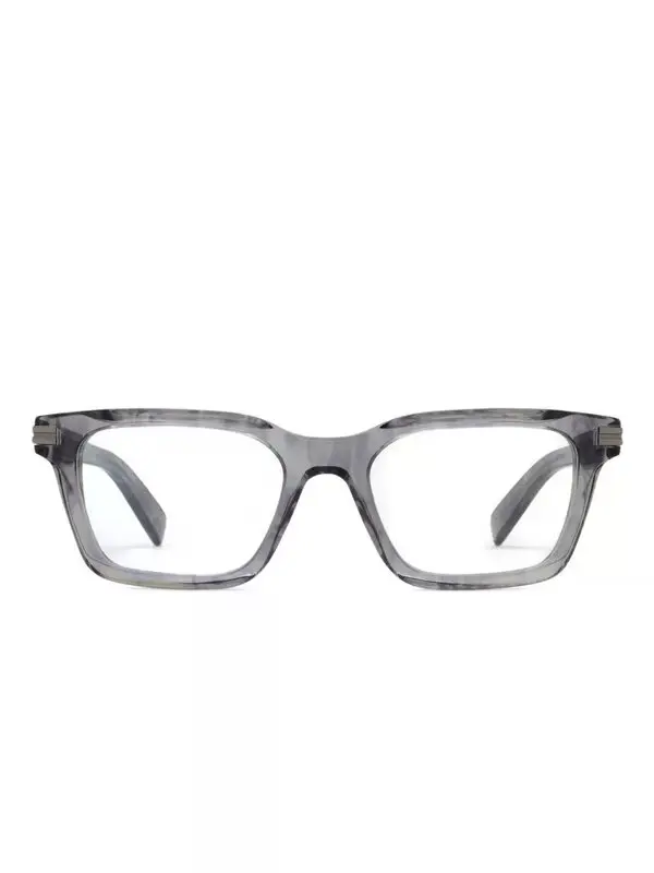 Zegna Striped Rectangle Eyeglasses - Grey