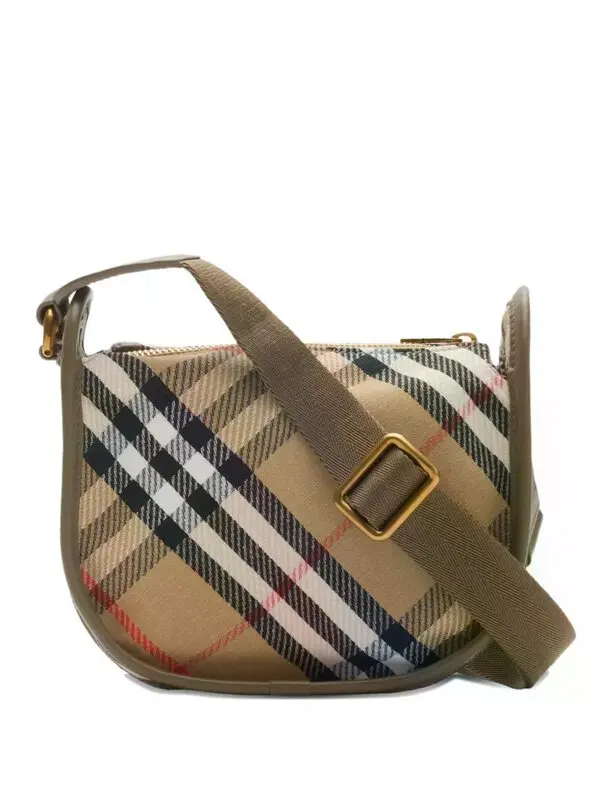 Burberry Mini B-shaped Buckle Check Cross Body Bag - Neutrals