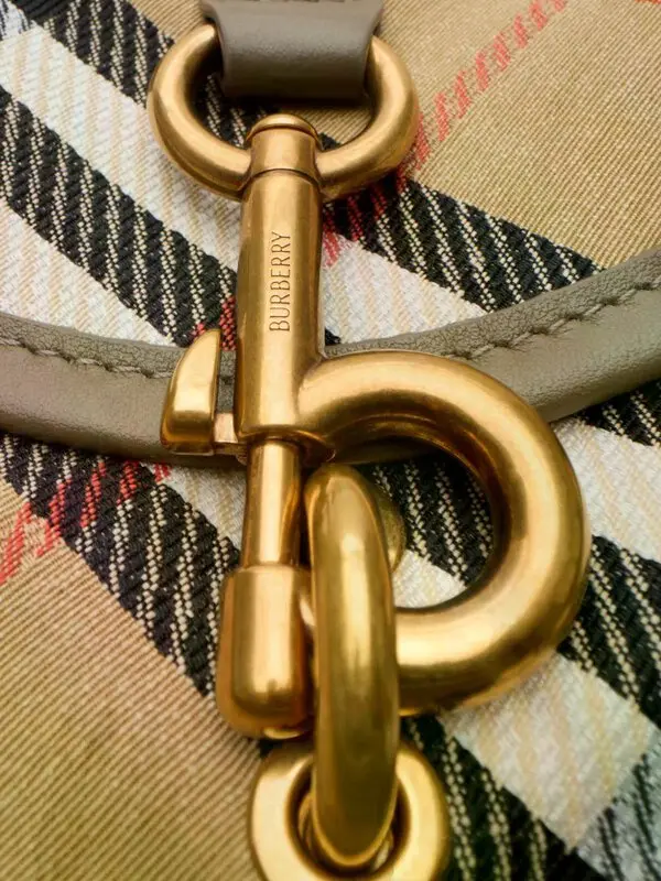 Burberry Mini B-shaped Buckle Check Cross Body Bag - Neutrals