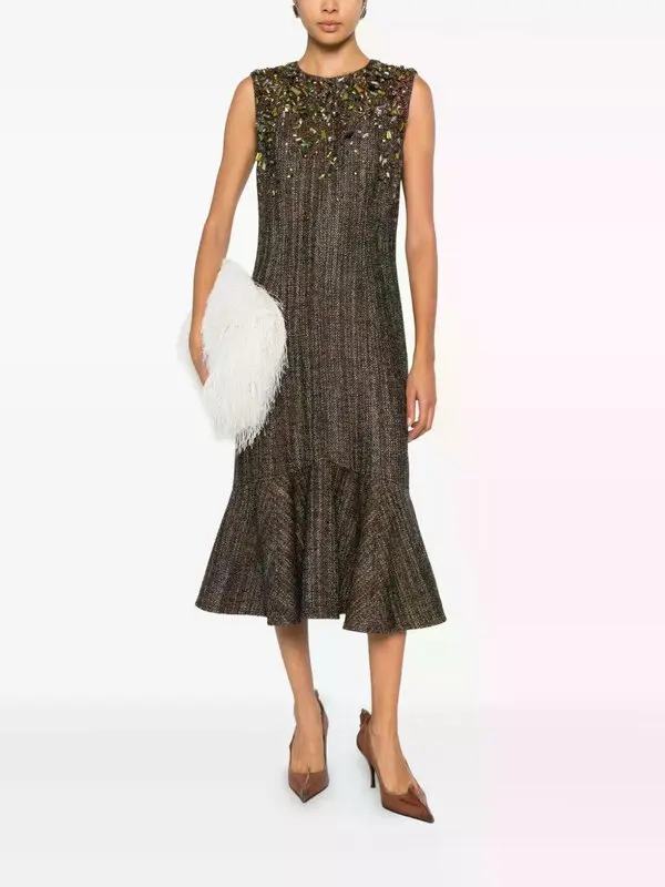 Fendi Embellished Ruffled Dress