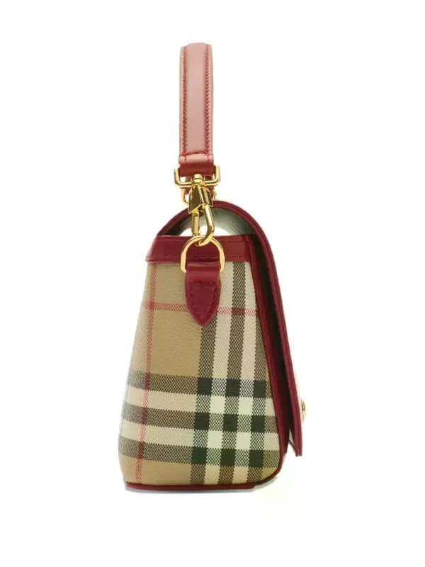 Burberry Check Coated Cotton Blend And Calf Leather Note Crossbody Bag - Neutrals