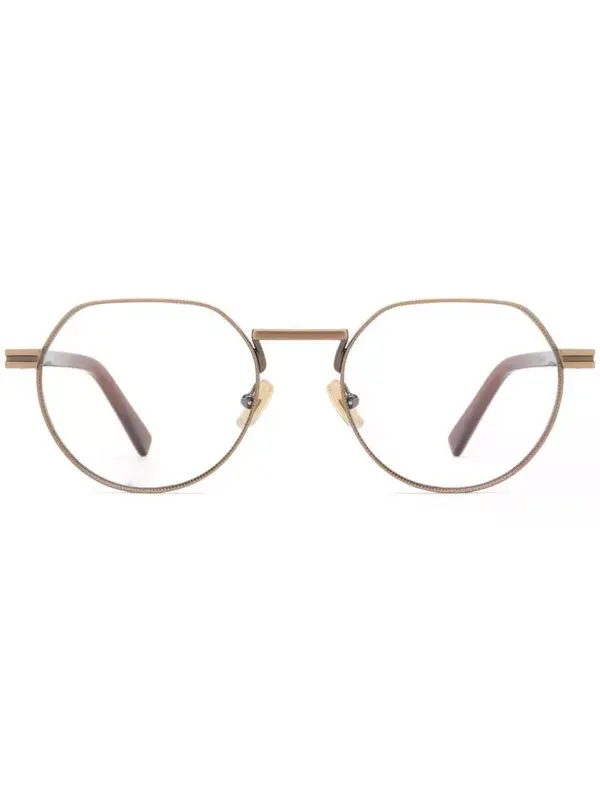 Zegna Round Frame Glasses - Gold
