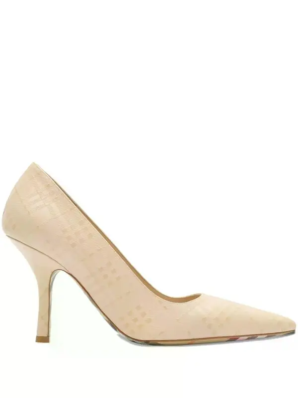 Burberry Quilted Check Leather Pumps