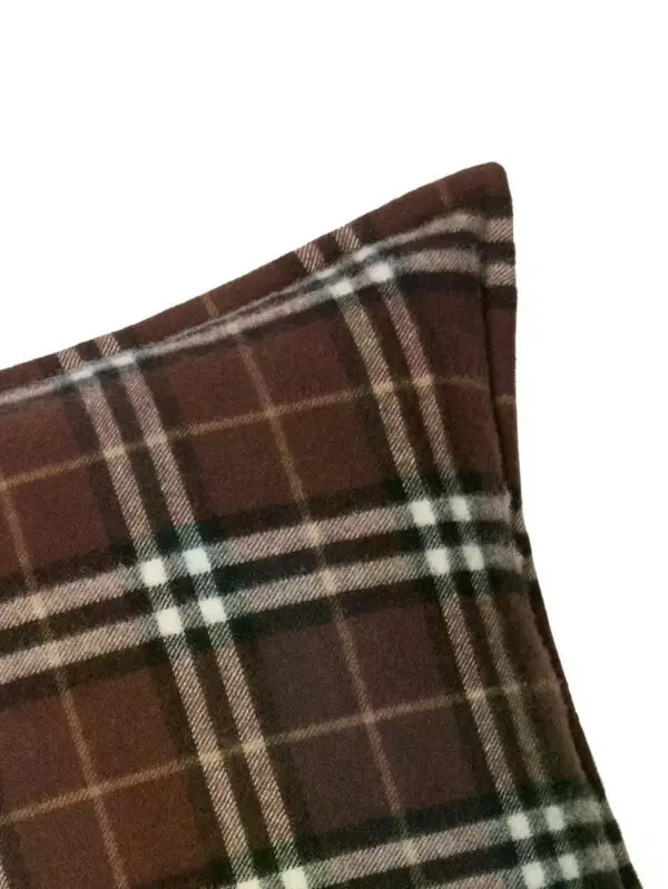 Burberry Checked Cashmere Cushion - Brown