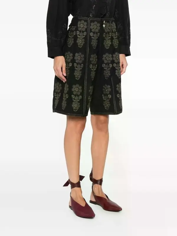 Antik Batik Short With Floral Embellishments