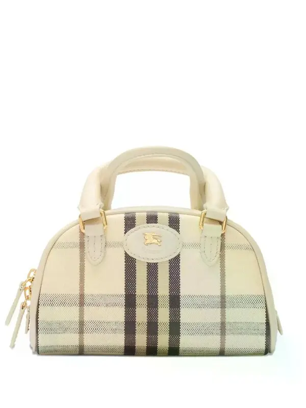 Burberry Check Pattern Bowling Mini Tote Bag