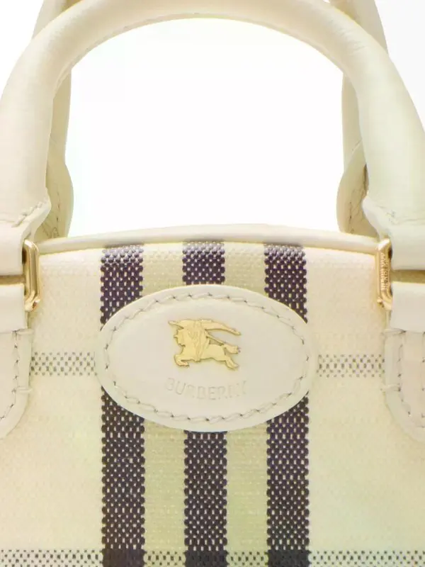 Burberry Check Pattern Bowling Mini Tote Bag