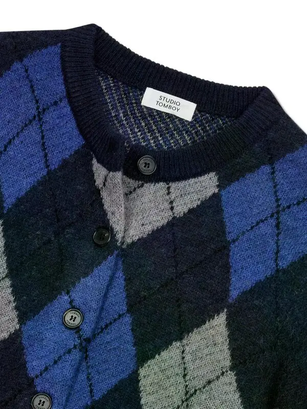 STUDIO TOMBOY Argyle Cardigan - Blue