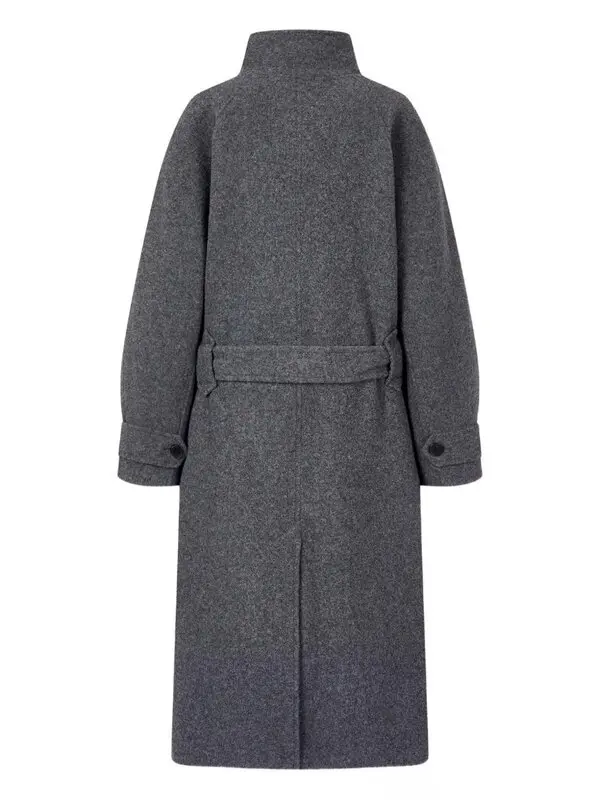 STUDIO TOMBOY High Collar Belted Coat - Grey