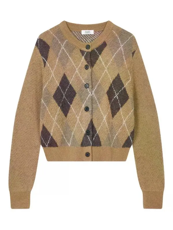 STUDIO TOMBOY Argyle Cardigan - Neutrals