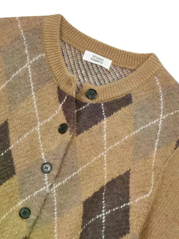 STUDIO TOMBOY Argyle Cardigan - Neutrals