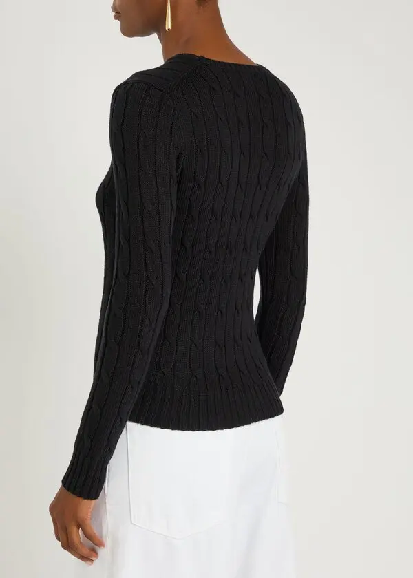 Polo Ralph Lauren Cable-knit Cotton Jumper - Black