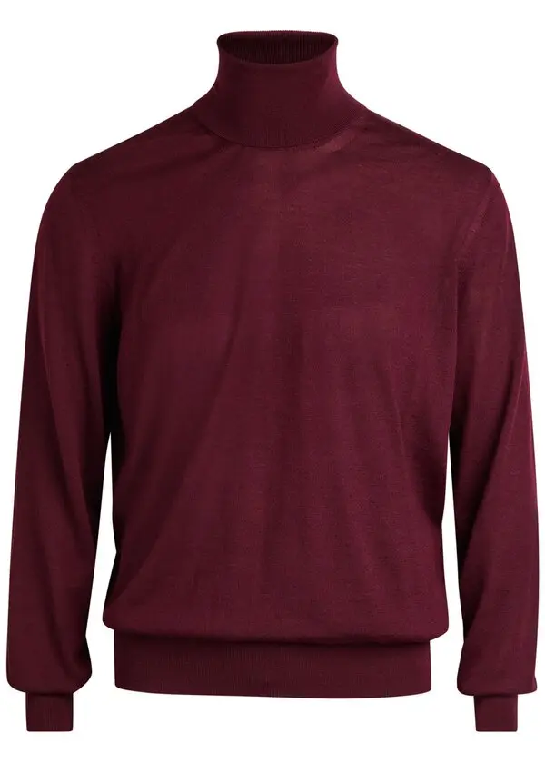 Saint Laurent Roll-neck Wool Jumper - Bordeaux