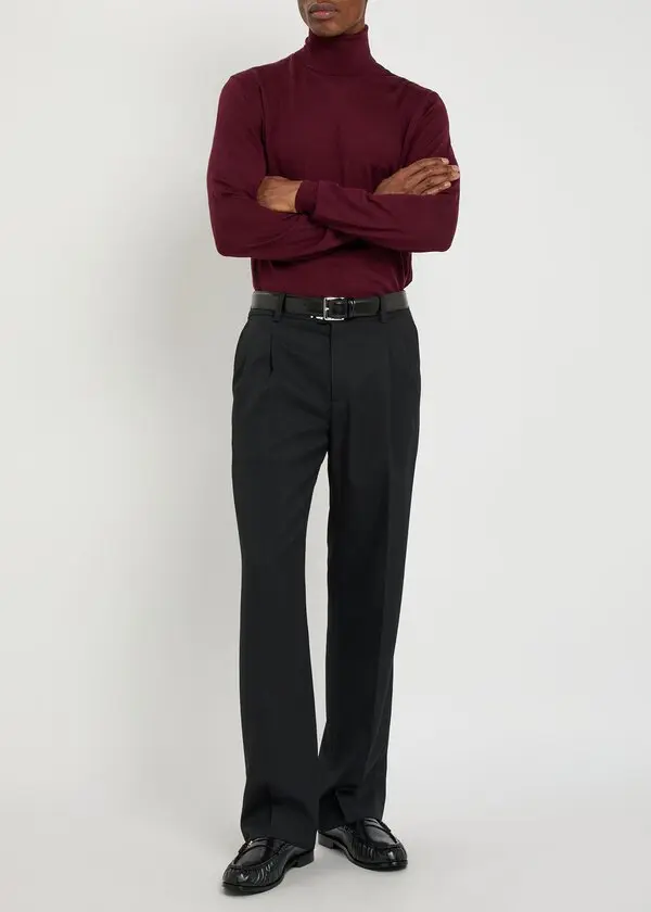 Saint Laurent Roll-neck Wool Jumper - Bordeaux