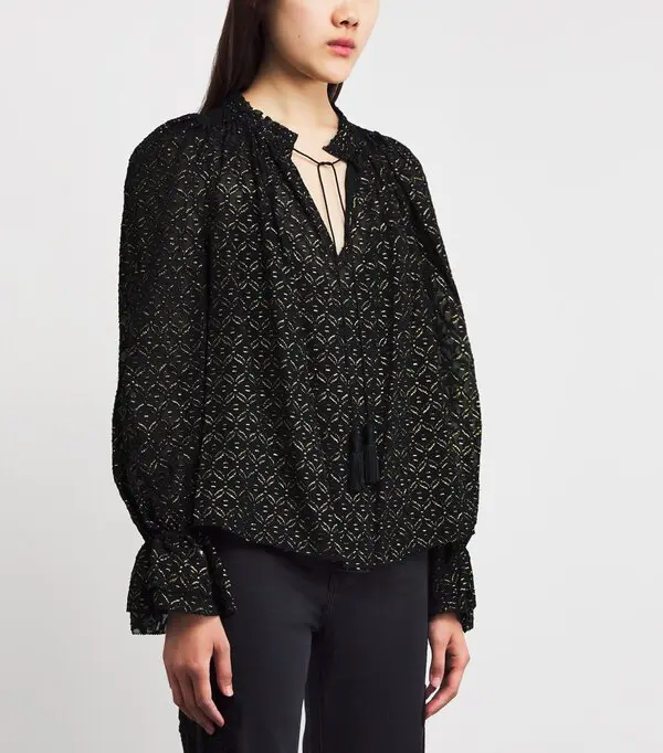 Veronica Beard Metallic Maxime Blouse
