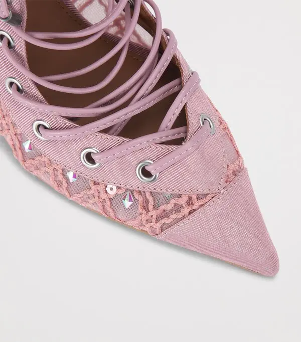 Kurt Geiger Embellished Mansion Corset Ankle Boots - Pink