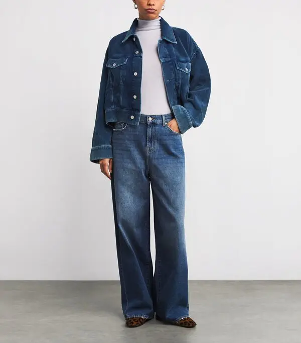 7 For All Mankind Corduroy Oli Cropped Trucker Jacket