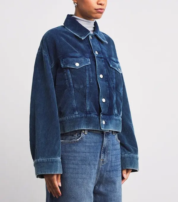 7 For All Mankind Corduroy Oli Cropped Trucker Jacket