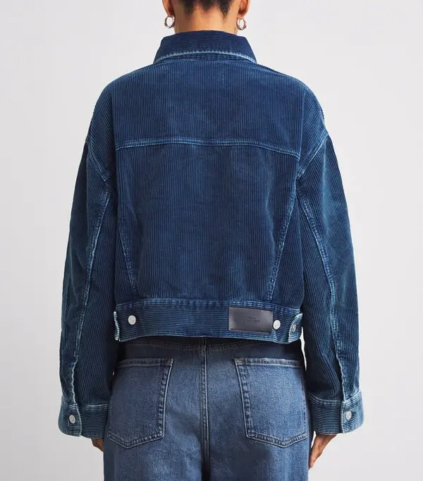 7 For All Mankind Corduroy Oli Cropped Trucker Jacket