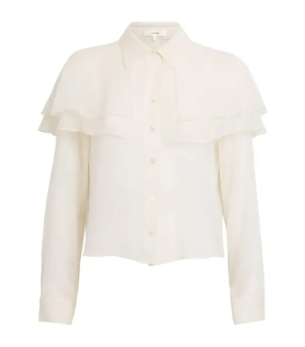 FRAME Silk Cape Blouse