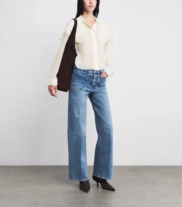 FRAME Silk Cape Blouse