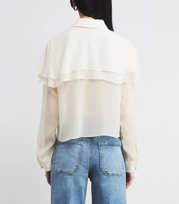 FRAME Silk Cape Blouse