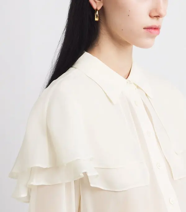 FRAME Silk Cape Blouse