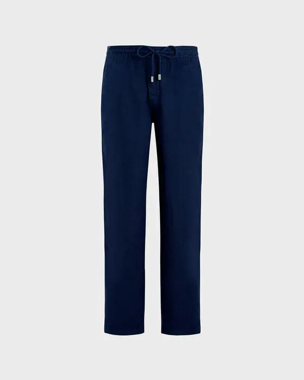 Vilebrequin Linen Regular Fit Pants - Blue