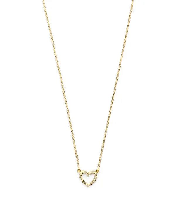 JENNIFER MEYER Mini Diamond Open Heart Necklace - Gold