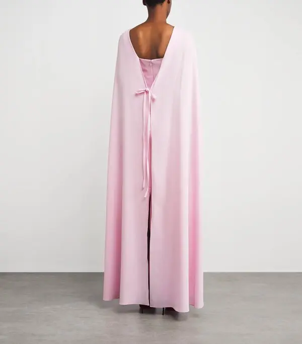 huishan zhang pink dress HUISHAN ZHANG | Pink Alba Crepe Shoulder Sequin Gown