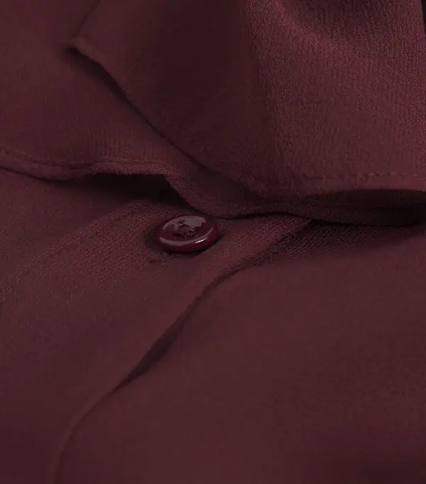 FRAME Silk Cape Blouse - Burgundy