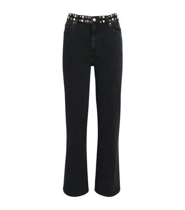 FRAME Le Sleek Studded Straight Jeans