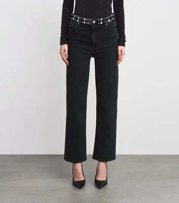 FRAME Le Sleek Studded Straight Jeans