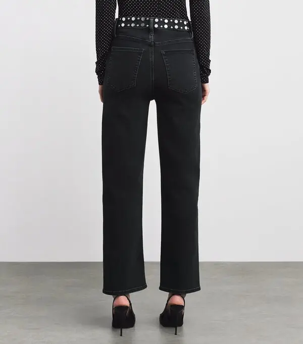 FRAME Le Sleek Studded Straight Jeans