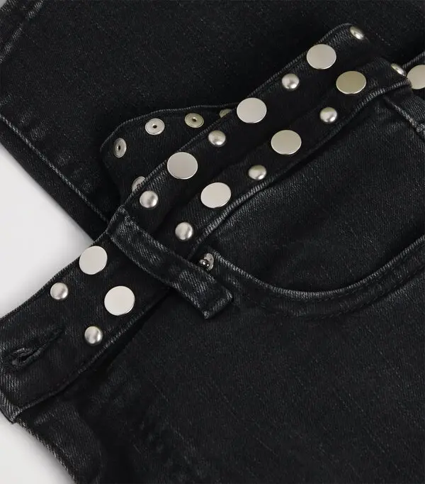 FRAME Le Sleek Studded Straight Jeans