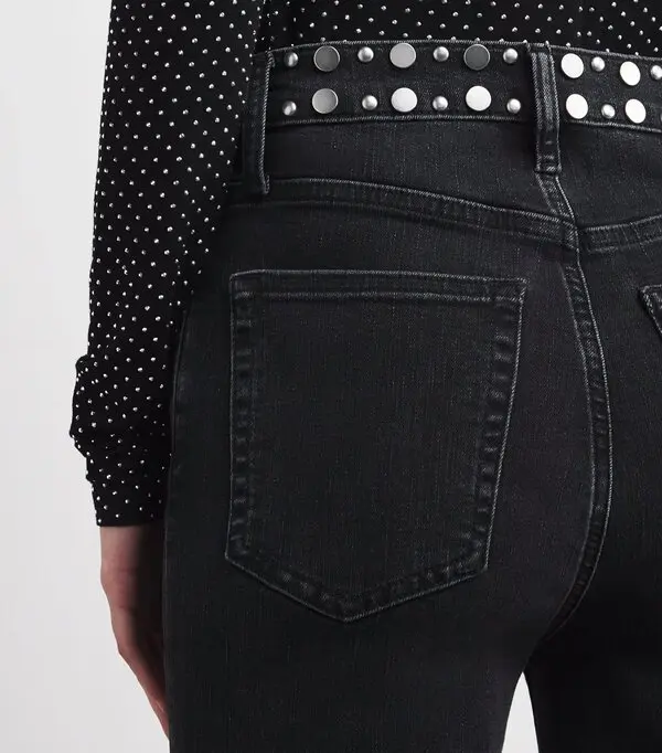 FRAME Le Sleek Studded Straight Jeans
