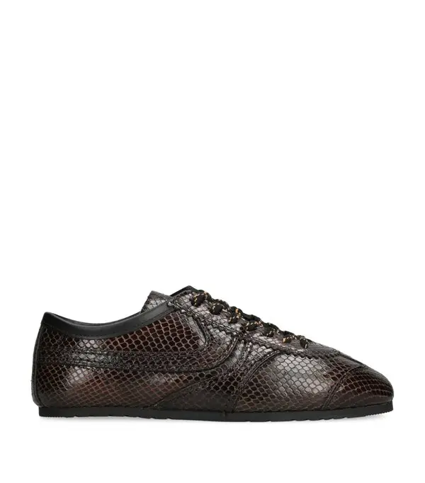 Dries Van Noten Leather Snakeskin-effect Dustin Sneakers